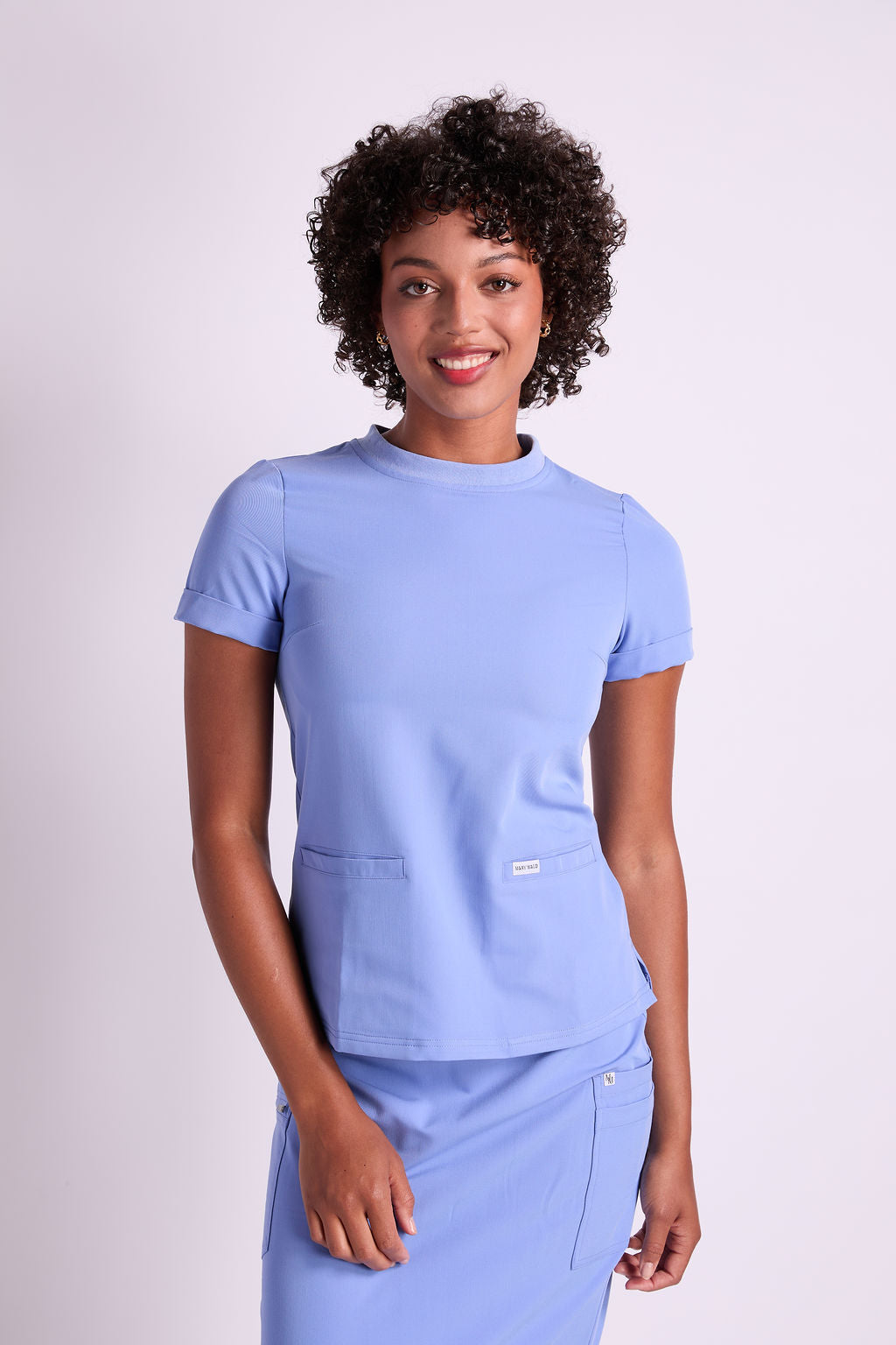 Elise Two Pocket Crew Neck Scrub Top